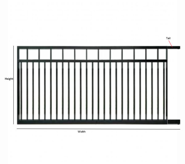 SLOF Sliding/ Single Swing Aluminium Gate - Flat top - Metallic