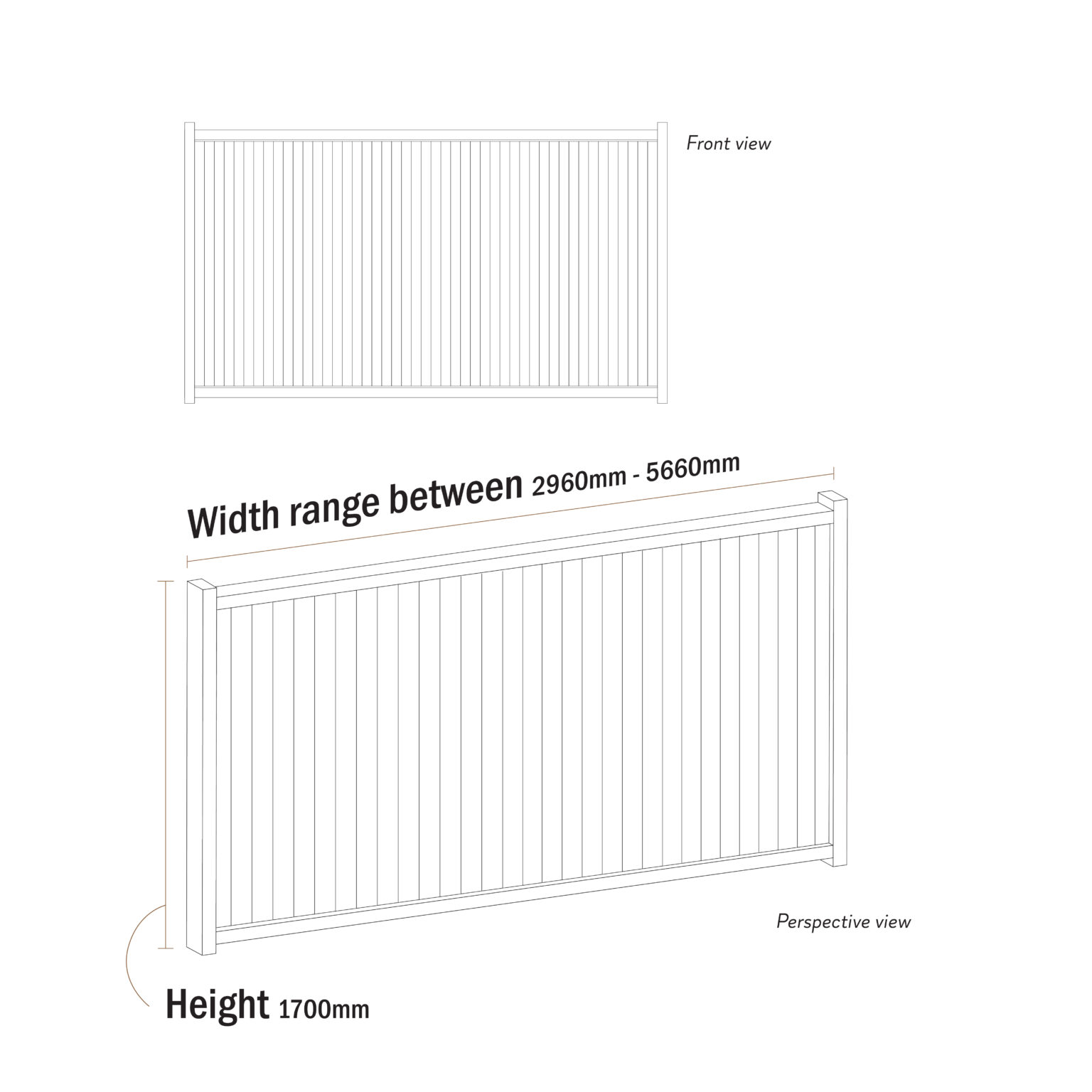SLFF Aluminium Sliding Gate - Full solid Driveway Gate - Metallic