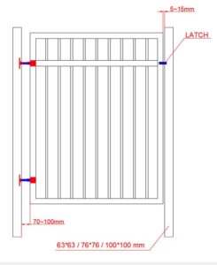 Aluminium Pedestrian Gate PSF spikes on top Driveway Gate - Metallic ...