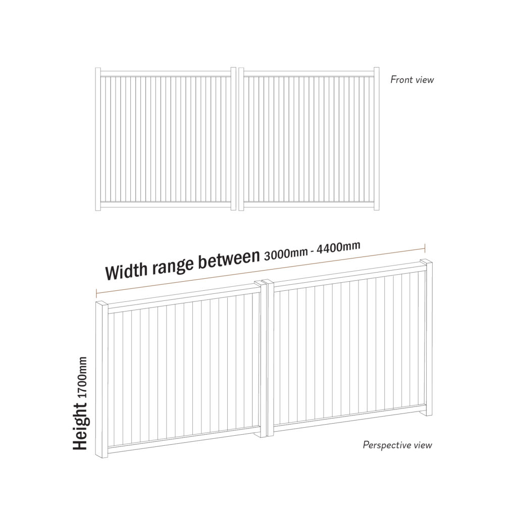 SWFF Aluminium Swing Gates- Full solid Driveway Gate - Metallic Getagate